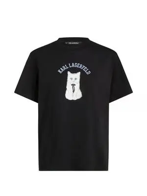 Karl Lagerfeld Ikon Choupette Graphic T-shirt - Black
