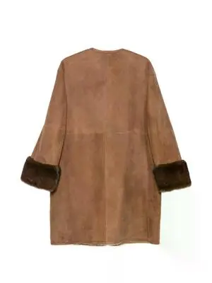 MANZONI 24 Fur-trimmed Collarless Coat