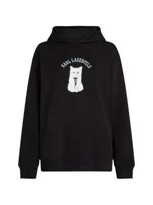 Karl Lagerfeld Ikon Choupette Hoodie - Black
