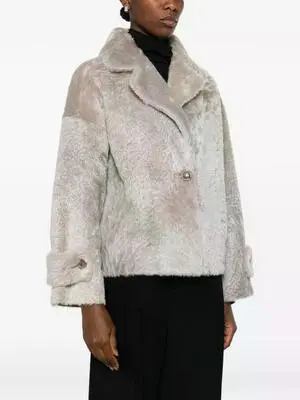 MANZONI 24 Shearling Button-up Coat