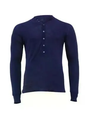 Fendi Fitted Half-buttoned Long Sleeve Sweater - Blue