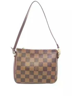 LOUIS VUITTON 1997 Damier Ebene Trousse Pochette Handbag - Brown