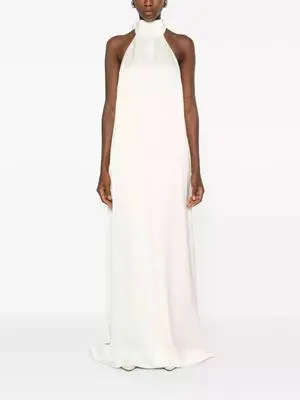 THE ARCHIVIA Riviera Feather-trim Maxi Dress