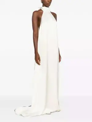 THE ARCHIVIA Riviera Feather-trim Maxi Dress