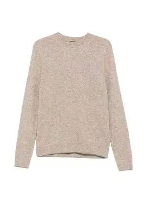 DONDUP Logo Plaque Crew-neck Sweater - Neutrals