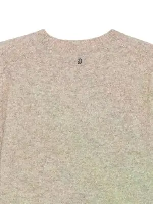 DONDUP Logo Plaque Crew Neck Sweater - Neutrals
