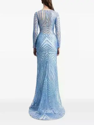 GEMY MAALOUF Beaded Sequin-embellished Gown