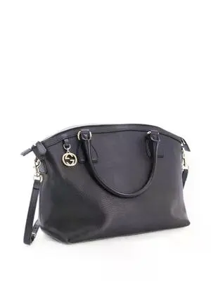 Gucci Gg Charm Convertible Dome Leather Medium Satchel