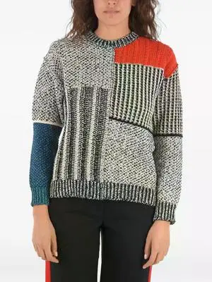 Stella McCartney Patchwork Crochet-knit Sweater - Grey