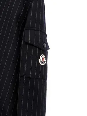 Moncler Reversible Pinstripe Hooded Down Jacket