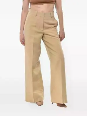 Off-White Wide-leg Tailored Trousers With Logo Embroidery - Neutrals
