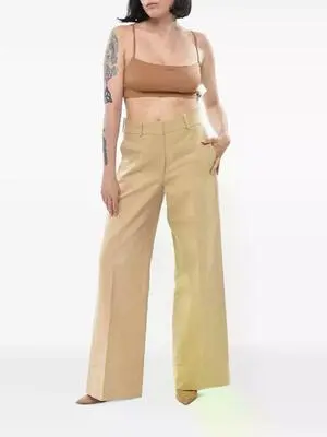 Off-White Wide-leg Tailored Trousers With Logo Embroidery