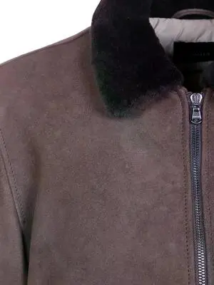 BARBA NAPOLI Boston Shearling-collar Calf Suede Jacket