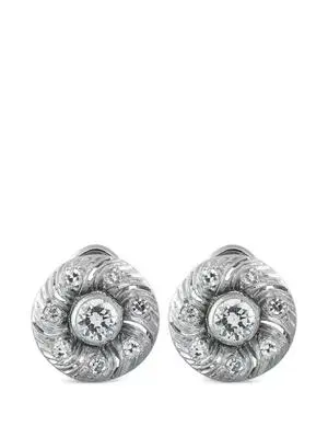 LB EXCLUSIVE 18k White Gold Diamond Swirl Earrings - Silver