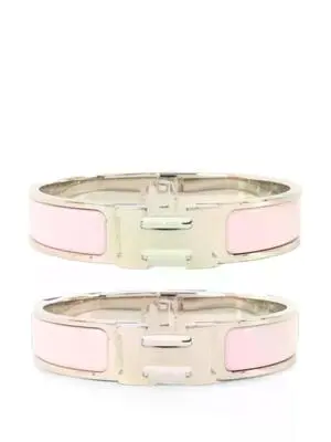 Hermès Plated H Logo Clich Bracelet - Silver