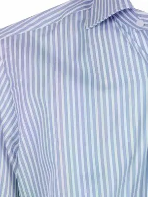 BARBA NAPOLI Vertical-stripe Long-sleeve Cotton Shirt