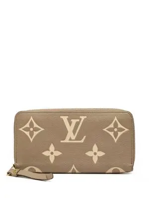 LOUIS VUITTON 2010-2026 Bicolor Monogram Empreinte Giant Zippy Wallet Long Wallets - Brown