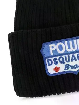Dsquared2 Ribbed-knit Beanie Hat With Logo Patch