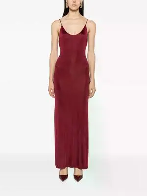 Saint Laurent Chain-link Strap Open-back Maxi Dress