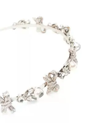 SELF-PORTRAIT Bow-detail Crystal-embellished Headband