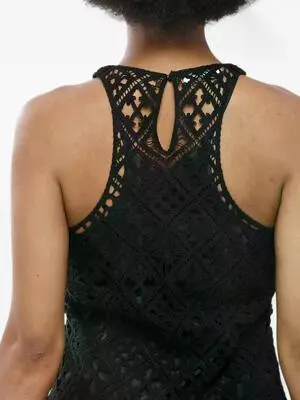 Off-White Crochet-knit Sleeveless Dress