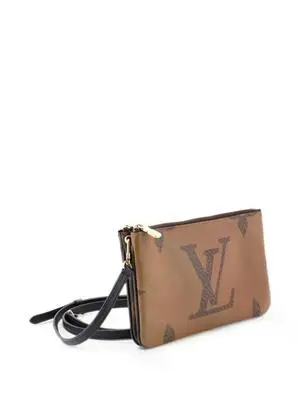 LOUIS VUITTON Double Zip Pochette Reverse Monogram Giant Clutch Bag