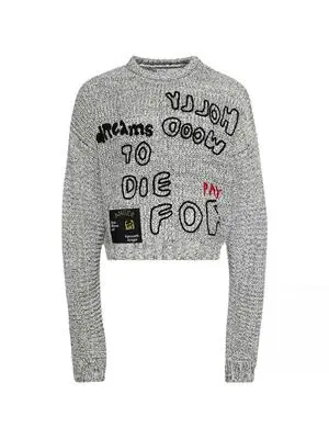 PALY To Die For Slogan-embroidered Sweater - Grey