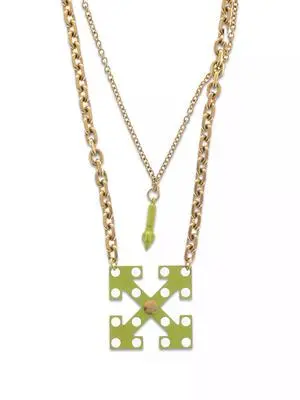 Off-White Arrows Double Chain Necklace - Gold