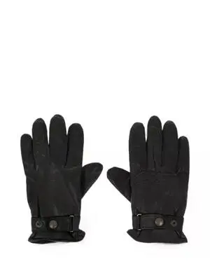 Polo Ralph Lauren Leather Gloves With Fleece Lining - Black
