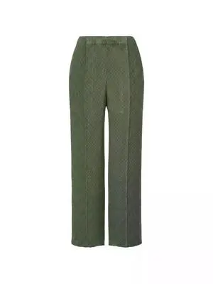 Issey Miyake Pleated Straight-leg Trousers - Green