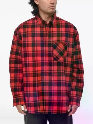 Off-White Check-pattern Padded Overshirt - Red