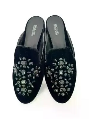 Michael Kors Crystal-embellished Velvet Mules