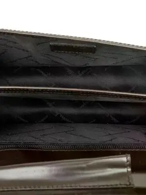 FERRAGAMO 2010-2026 Leather Dial Lock Clutch Bag