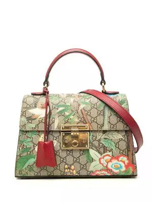 Gucci 2016-2026 Small Gg Supreme Tian Padlock Satchel - Neutrals