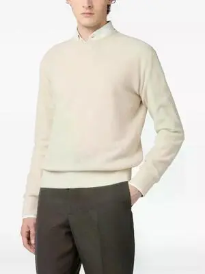 TOD'S Crew Neck Suede Details Sweater