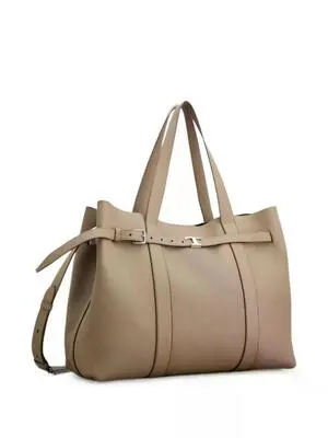 TOD'S T Timless Leather Shoulder Bag - Neutrals