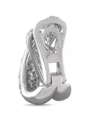 LB EXCLUSIVE 18k White Gold Diamond Crossover Earrings - Silver