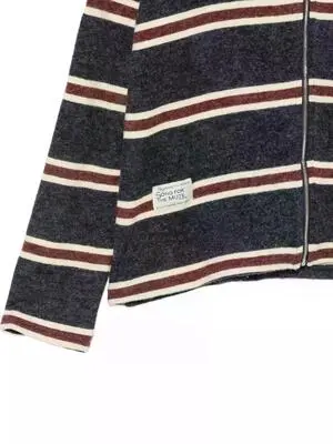 SONG FOR THE MUTE Striped Zip-up Cardigan
