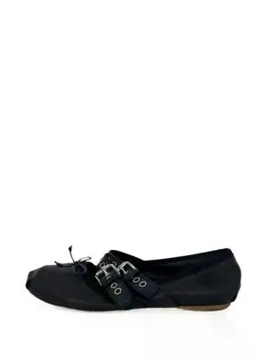 Miu Miu Buckle Ballet Flats - Black