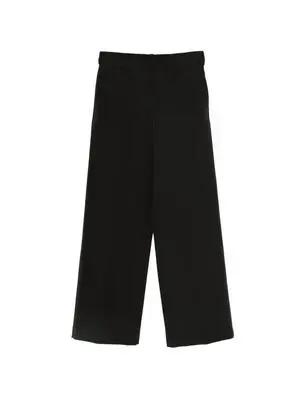 PT TORINO Lorenza Pressed Crease Wide Leg Trousers - Black