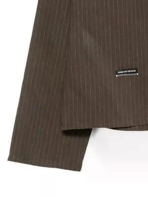 SONG FOR THE MUTE School Pinstripe-pattern Logo-patch Shirt