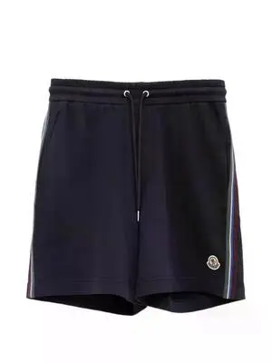 Moncler Logo-patch Side-stripe Shorts - Blue