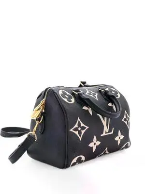 LOUIS VUITTON Speedy Bandouliere Bag Bicolor Monogram Empreinte Giant 25 Handbag - Black