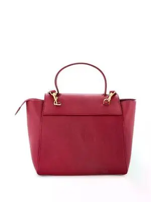 Celine Textured Leather Nano Shoulder Bag - Red