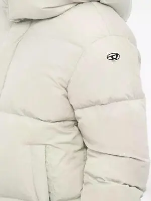 DIESEL® Down Puffer Jacket With Detachable Hood And Embroidered Logo