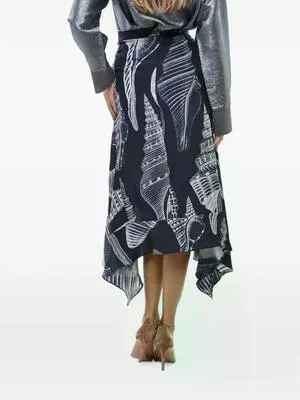 Stella McCartney Aria Shell Print Midi Skirt