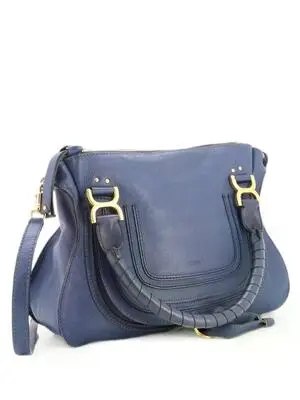 Chloé Marcie Leather Medium Shoulder Bag - Blue