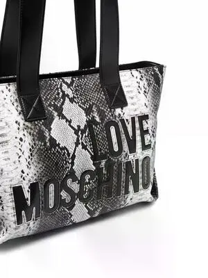 Moschino Snake-effect Logo Detail Tote Bag