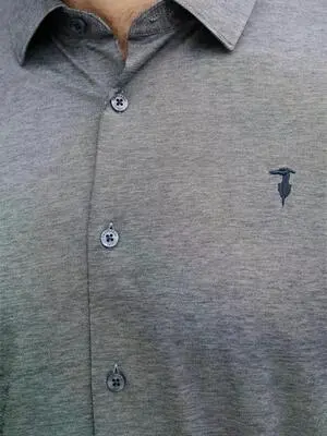 TRUSSARDI Logo-embroidered Long-sleeve Shirt