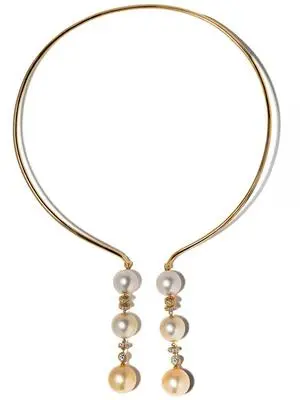 Yoko London Aurelia South Sea Pearl And Diamond Necklace - Gold